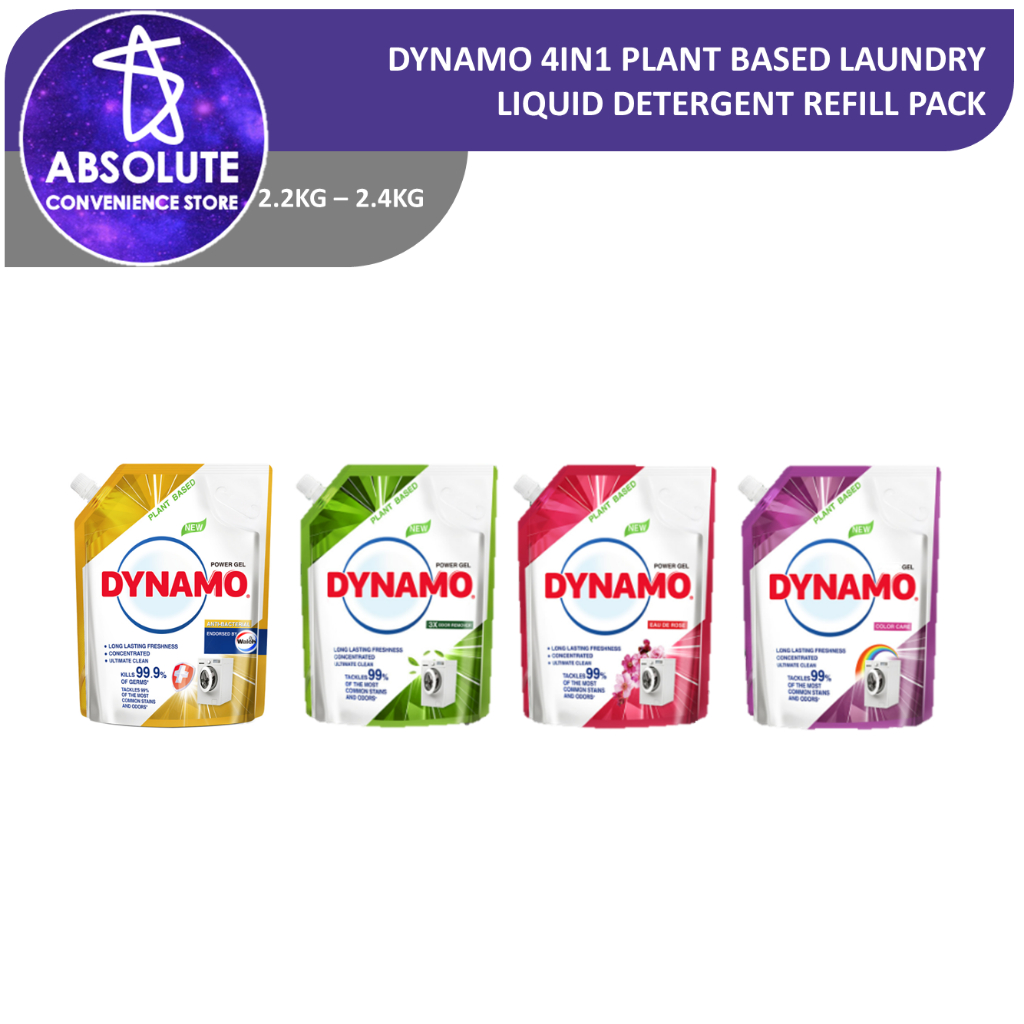 DYNAMO Plant Based Laundry Liquid Detergent Refill Pack 2.2kg/2.4kg ...