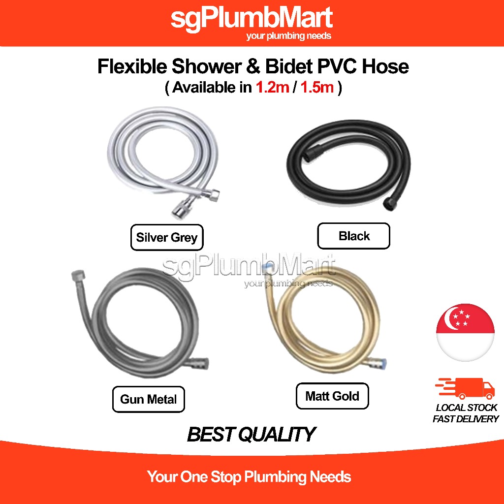 sgPlumbMart ANTI-TWIST Flexible Shower & Bidet PVC Hose Nylon Flexible ...