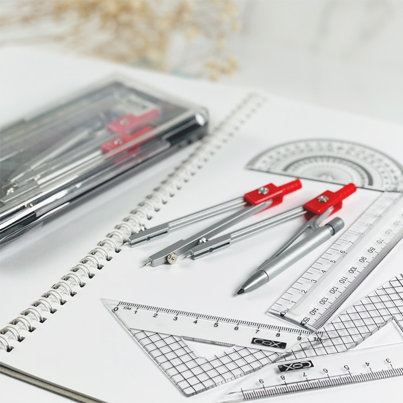 Cox Mathematic Set | Maths Set | compass, set square protractor, ruler ...