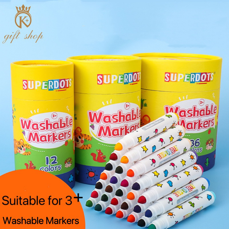 [K Plus 🇸🇬] Superdots Washable Markers Color Pen for kids Painting ...