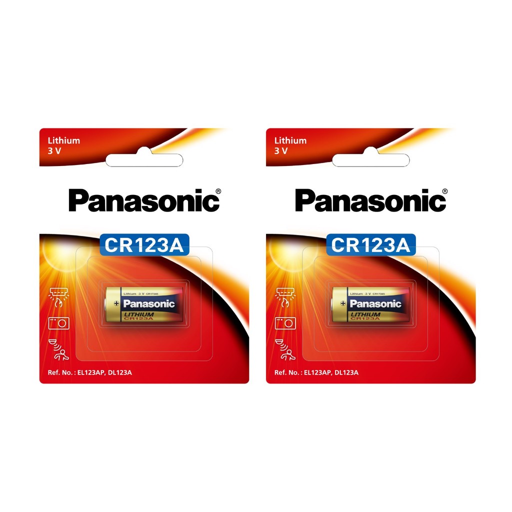 Panasonic CR123A CR17345 123 Photo Lithium 3V Battery [Bundle of 2 ...