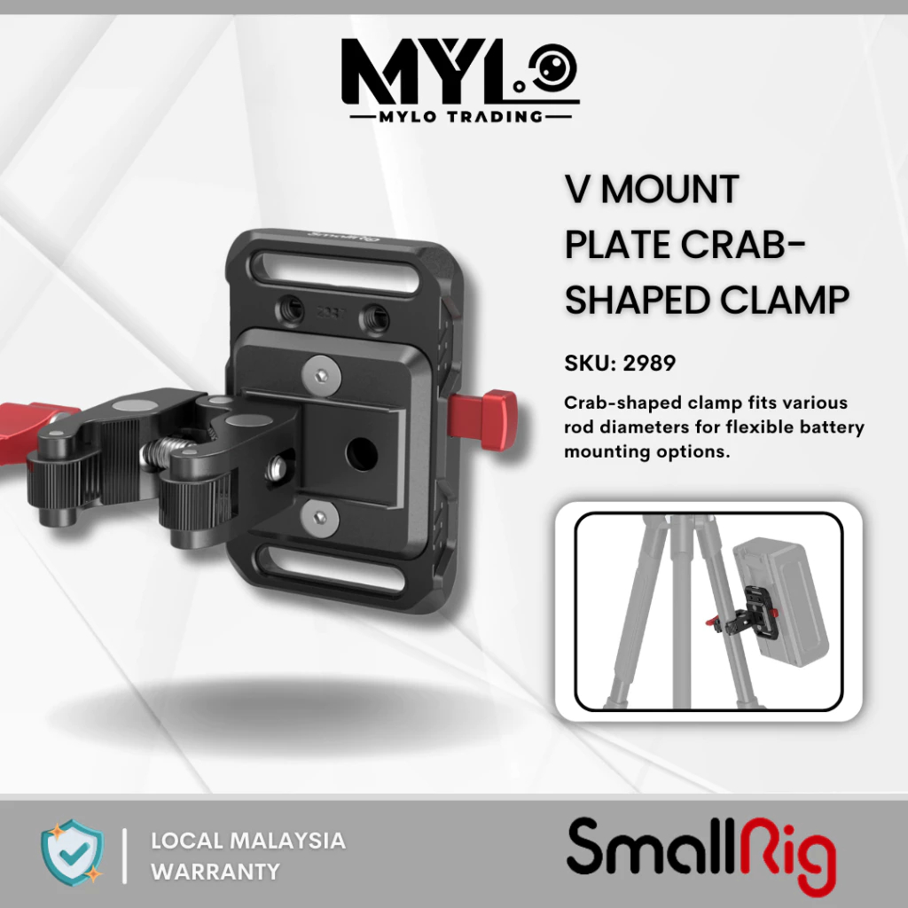Smallrig Mini V Mount Battery Plate with Crab-Shaped Clamp ( 2989 ...