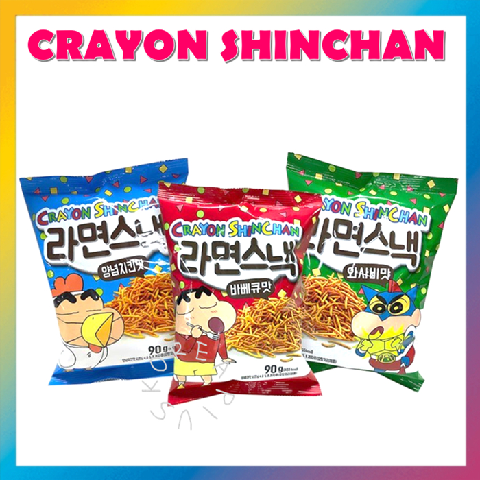 [Crayon ShinChan] Shin chan Ramen Snack 90g (BBQ,Korean Chicken, Wasabi ...