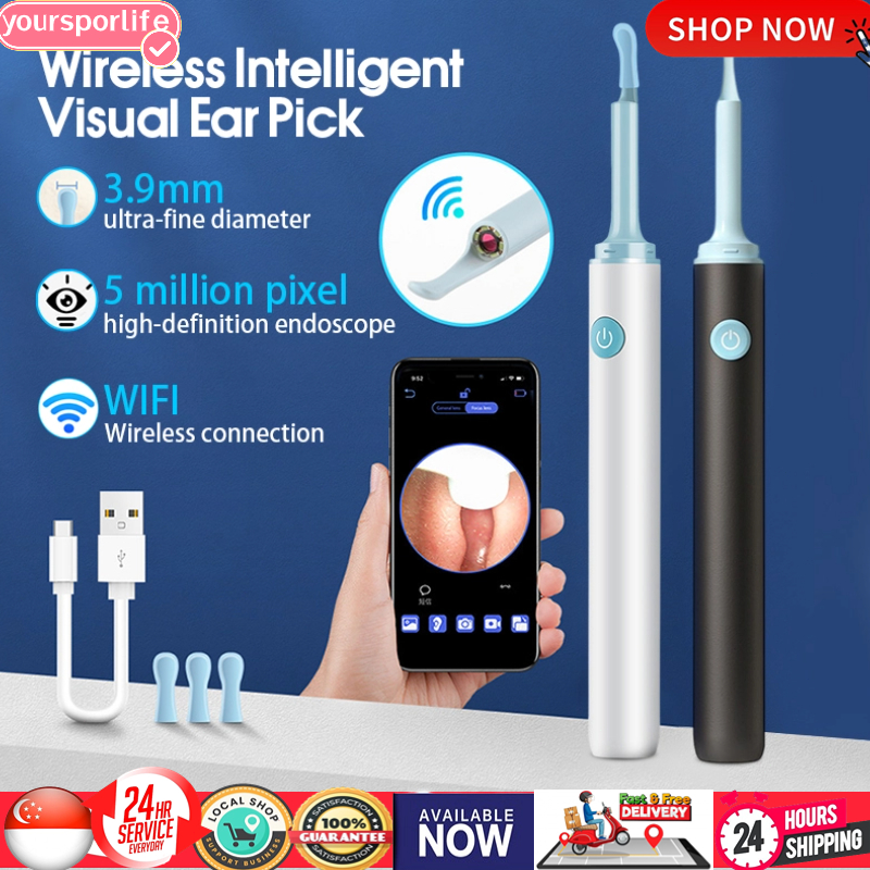Wireless Ear Wax 3.9mm Earpick Camera For Baby Adult Otoscope Endoscope ...