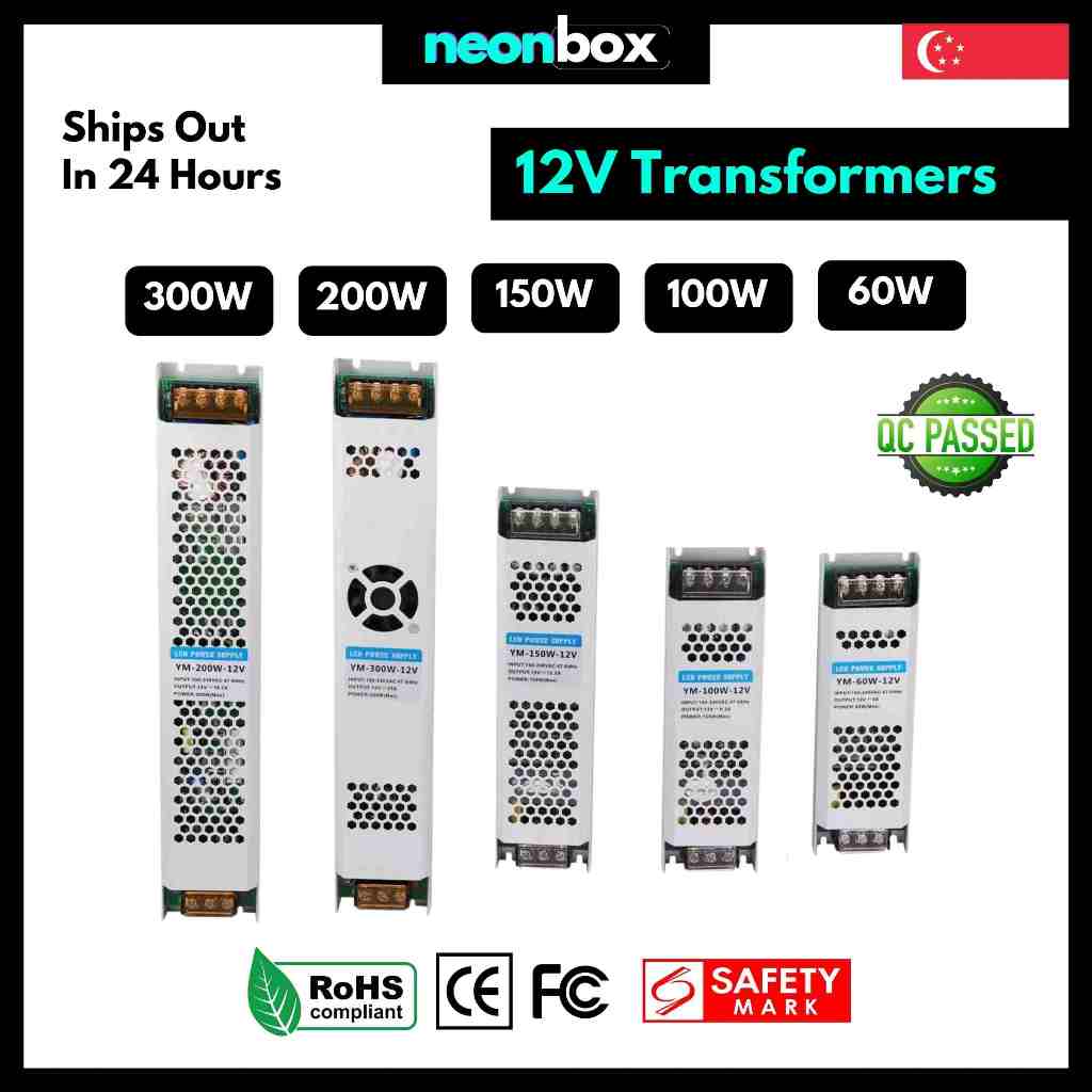 Thin LED Power Supply Transformer DC 12V Lighting Transformers 60W 100W ...