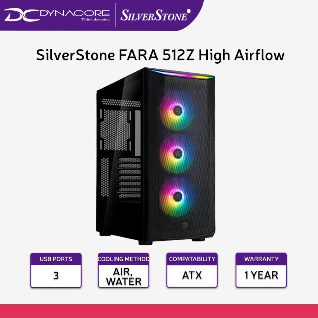 SilverStone FARA 512Z High Airflow ATX Mid-Tower Chassis with Dual ...