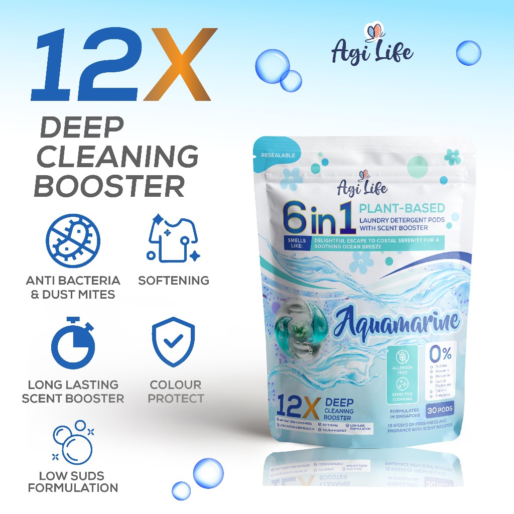 [AgiLife] 60 pods - 6in1 Plant-Based Laundry Capsule With Scent Booster ...