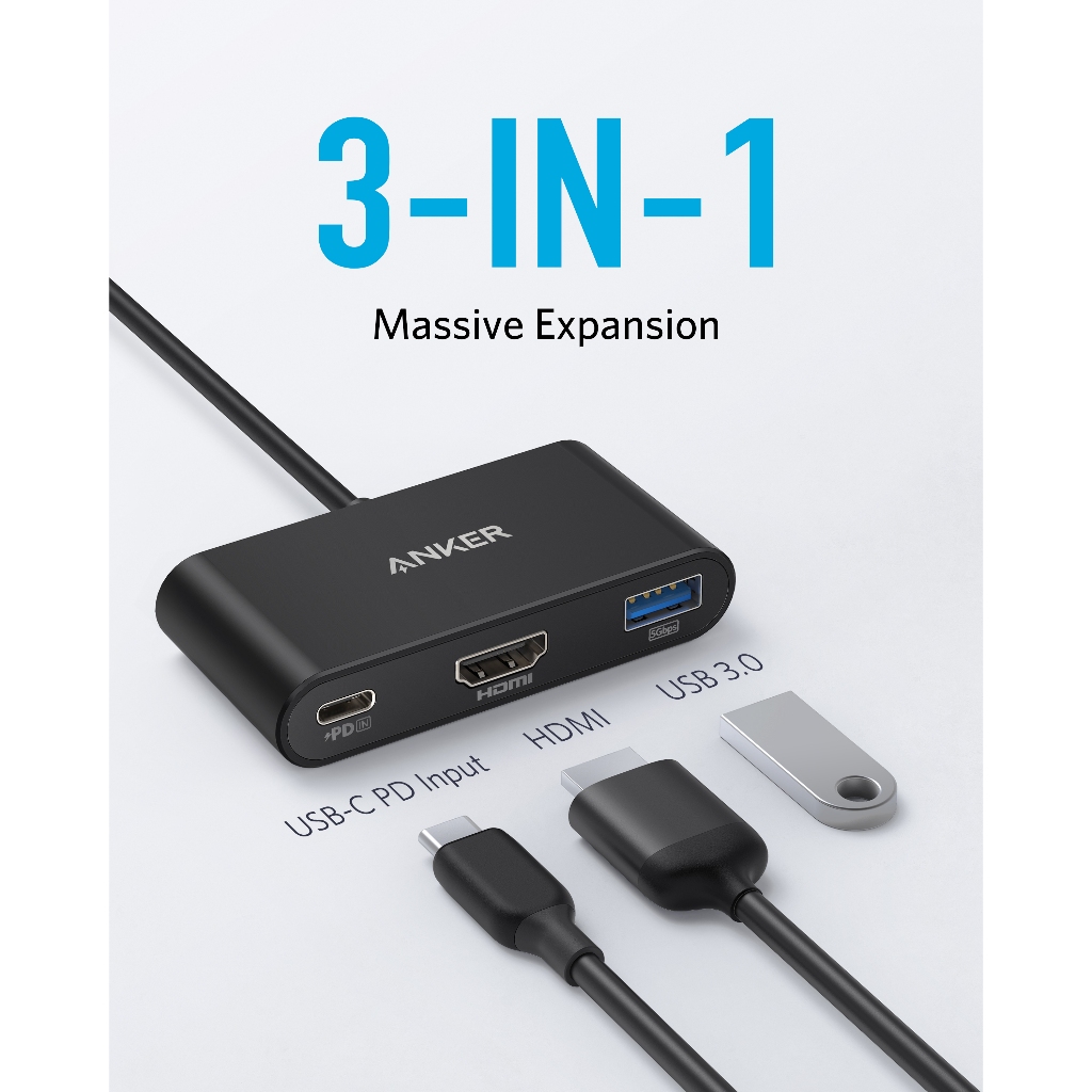 [Clearance 100% New] Anker PowerExpand 3-in-1 USB C Hub 100W PD 4K HDMI ...
