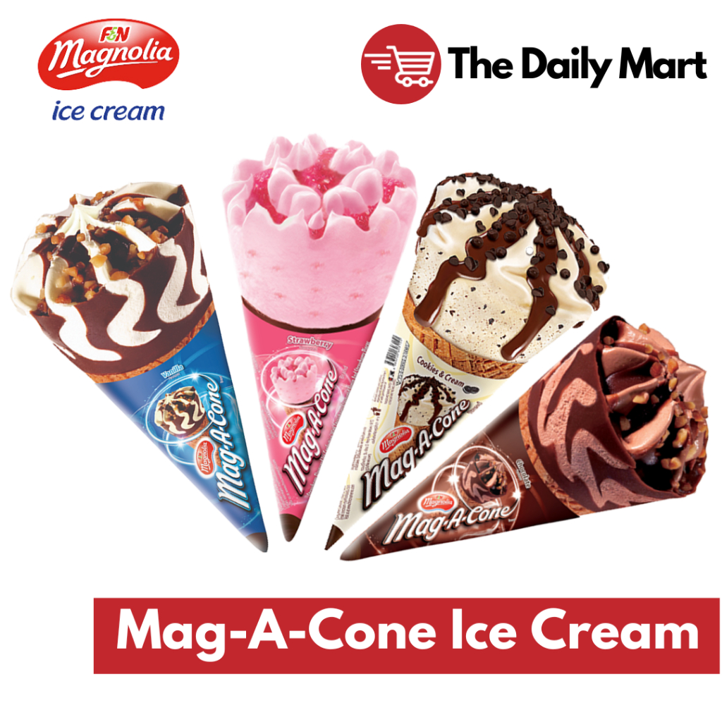 Magnolia Mag-A-Cone Ice Cream (Chocolate, Strawberry, Vanilla, Cookies ...