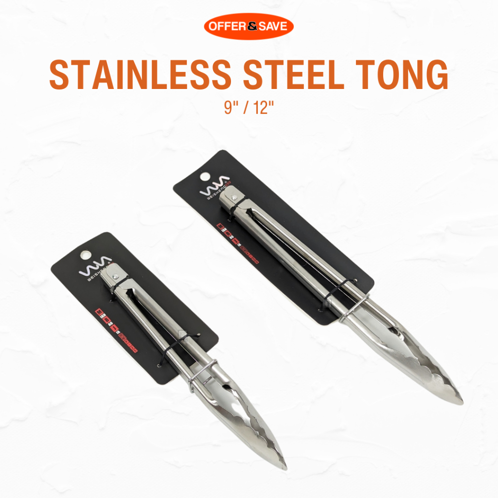 Stainless Steel Tong 23cm / 30cm Long Premium Barbeque Locking Tongs ...