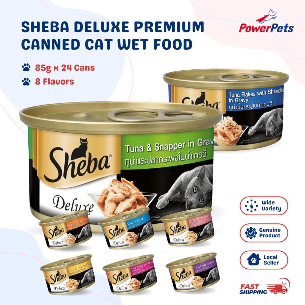 [Bundle of 24] Sheba Deluxe Cat Wet Food Can - 85g Premium Gourmet, Tasty Flavors | Shopee Singapore