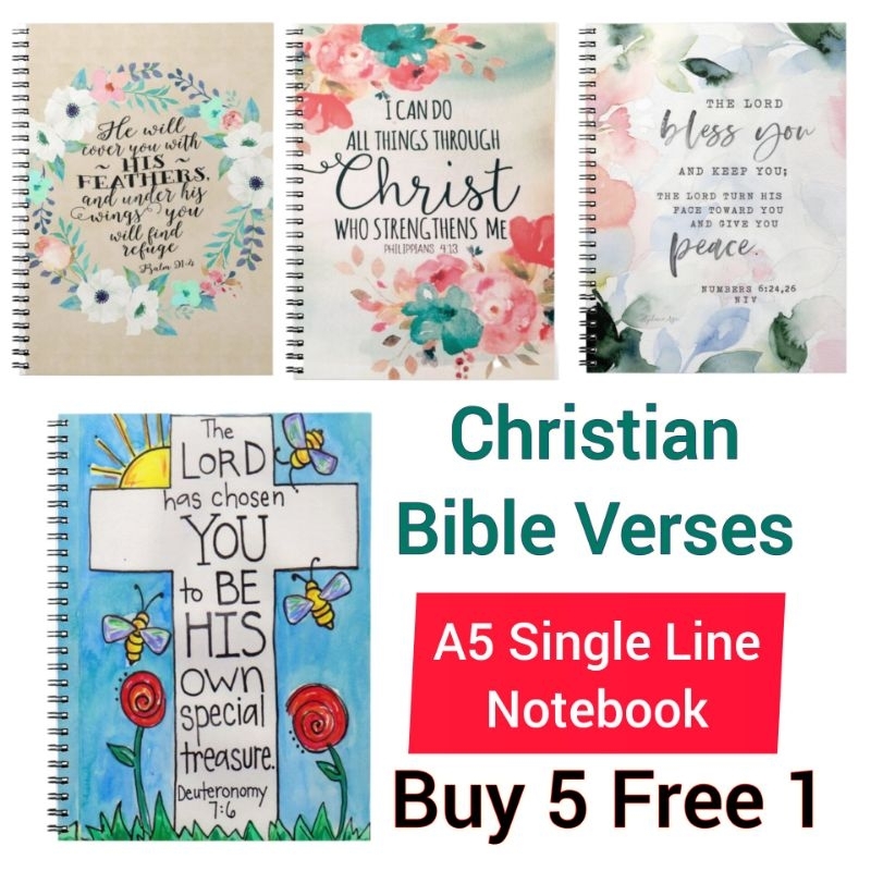 [SG Ready Stock] Christian Bible Verses A5 Size Single Line Notebook ...