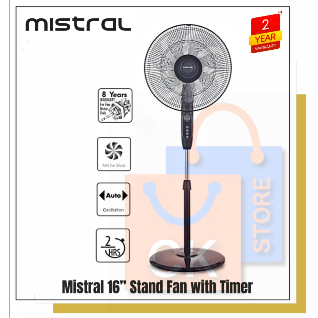 Mistral 16" Stand Fan with Timer (7 Bladed) MSF1673 | MSF 1673 (2 Years ...