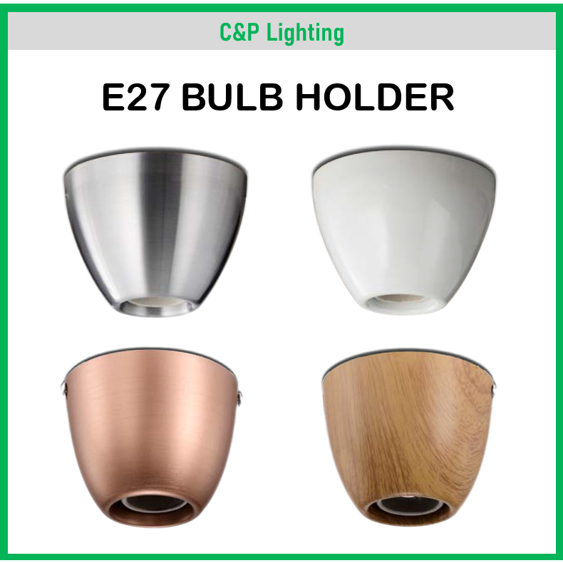 E27 Bulb Holder In 4 Colors White / Aluminium / Rose Gold / Wood ...