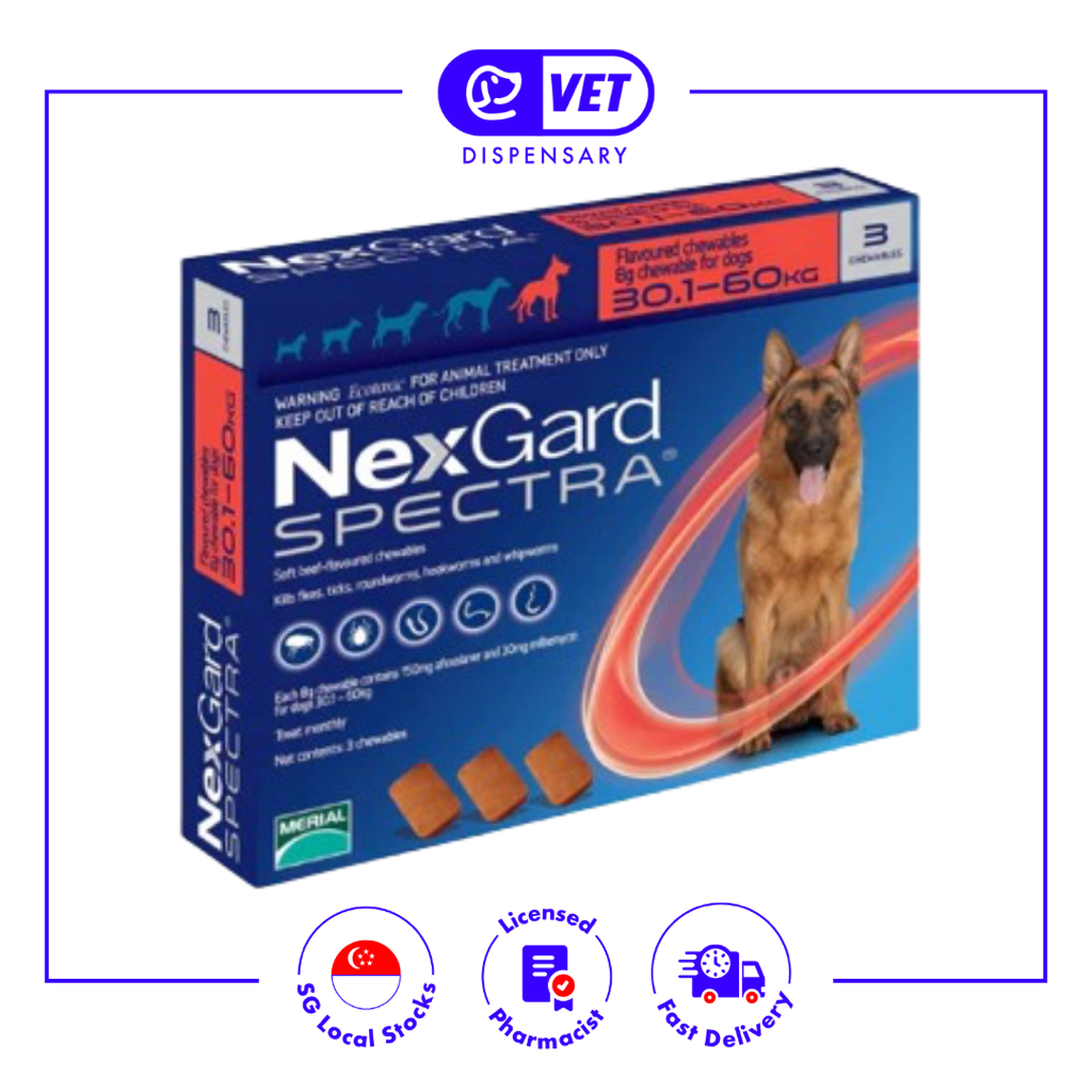 Nexgard Spectra Fleas Ticks Mites Heartworm Prevention for Extra Large ...