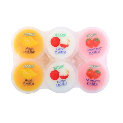 Cocon Mixed Pudding Big Jelly Mango Lychee Strawberry 6pcs 118g ...