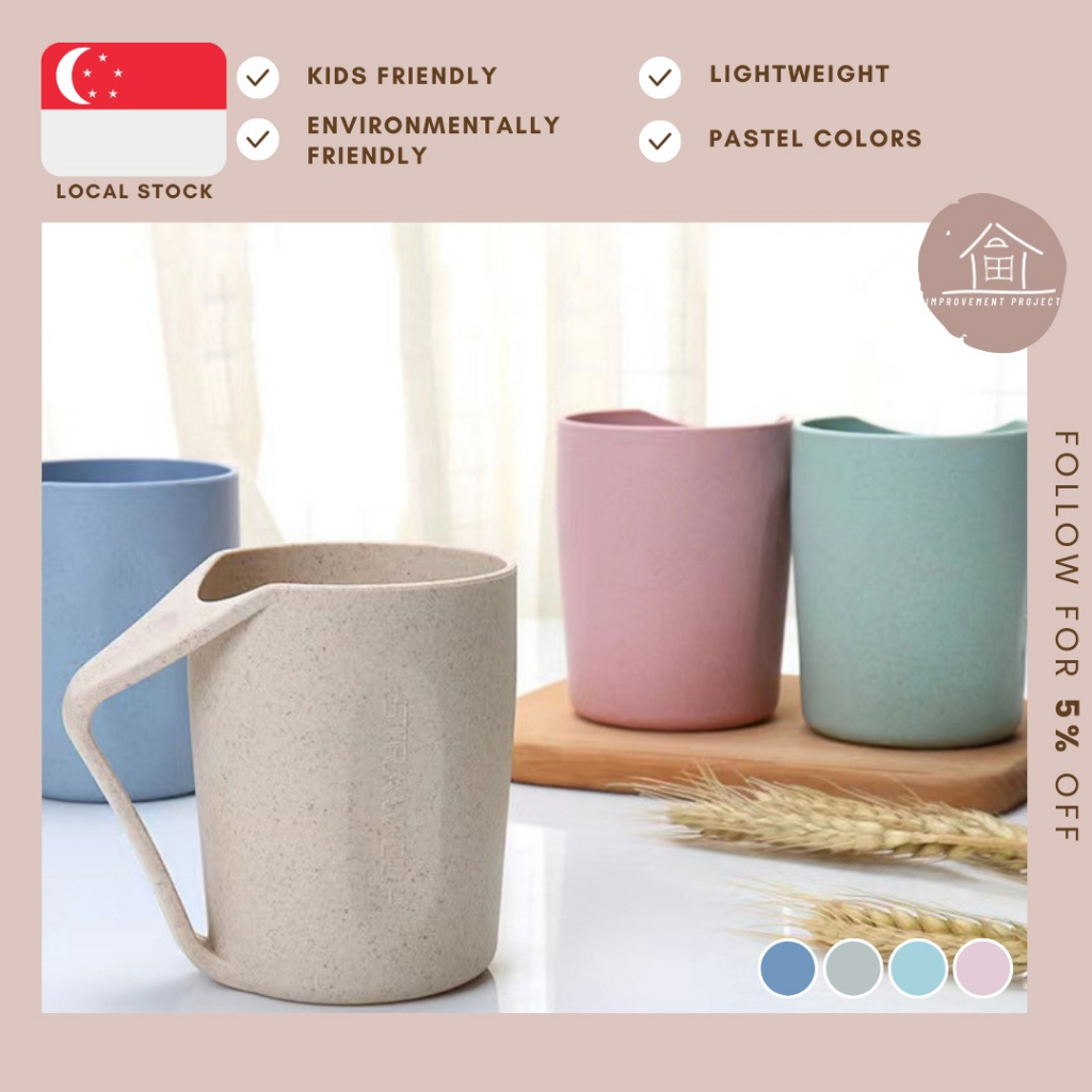[SG STOCKS] Minimalistic Wheat Mugs/ Light Weight Drinking Mug/ Eco ...
