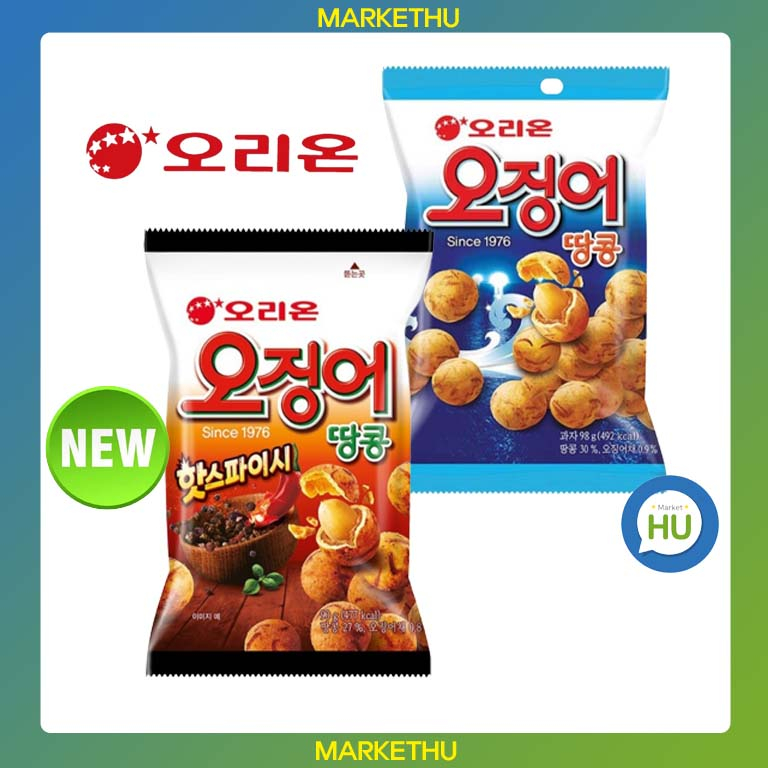[ORION] Squid Peanut Snack 98g 2 flavors Original, Hot Spicy/Korean ...
