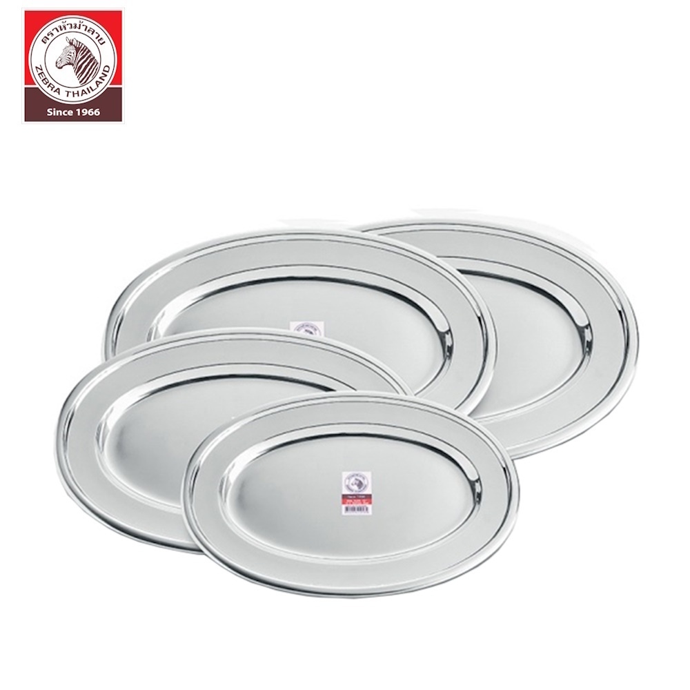 Zebra Stainless Steel Oval Plate - 14″ / 16″ / 18″ | Shopee Singapore