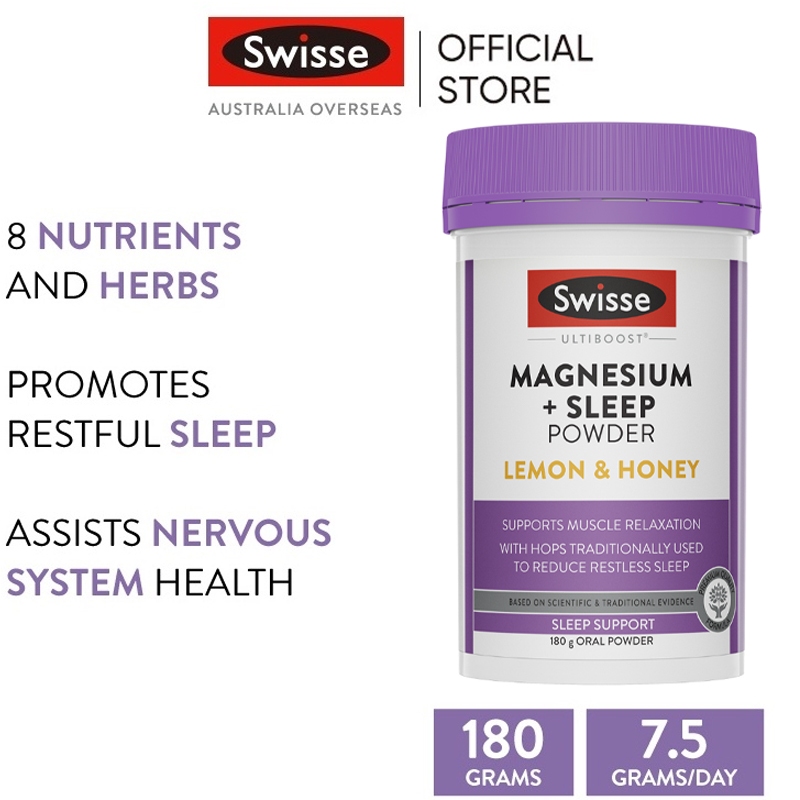 Swisse Ultiboost Magnesium + Sleep Powder 180g Oral Powder (EXP:11 2026 ...