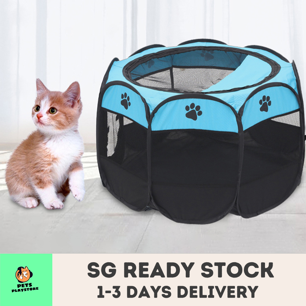Octagonal Pet Tent Foldable Pet Playpen Dogs Cats for Birthing | Shopee ...