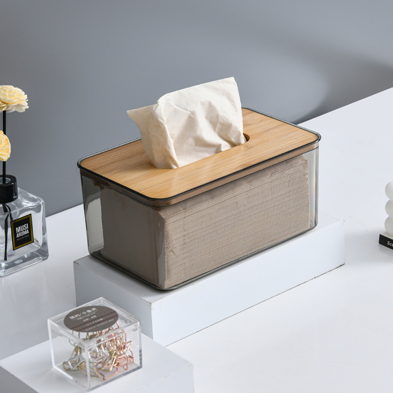 Ins style transparent tissue box living room bedroom coffee table paper ...
