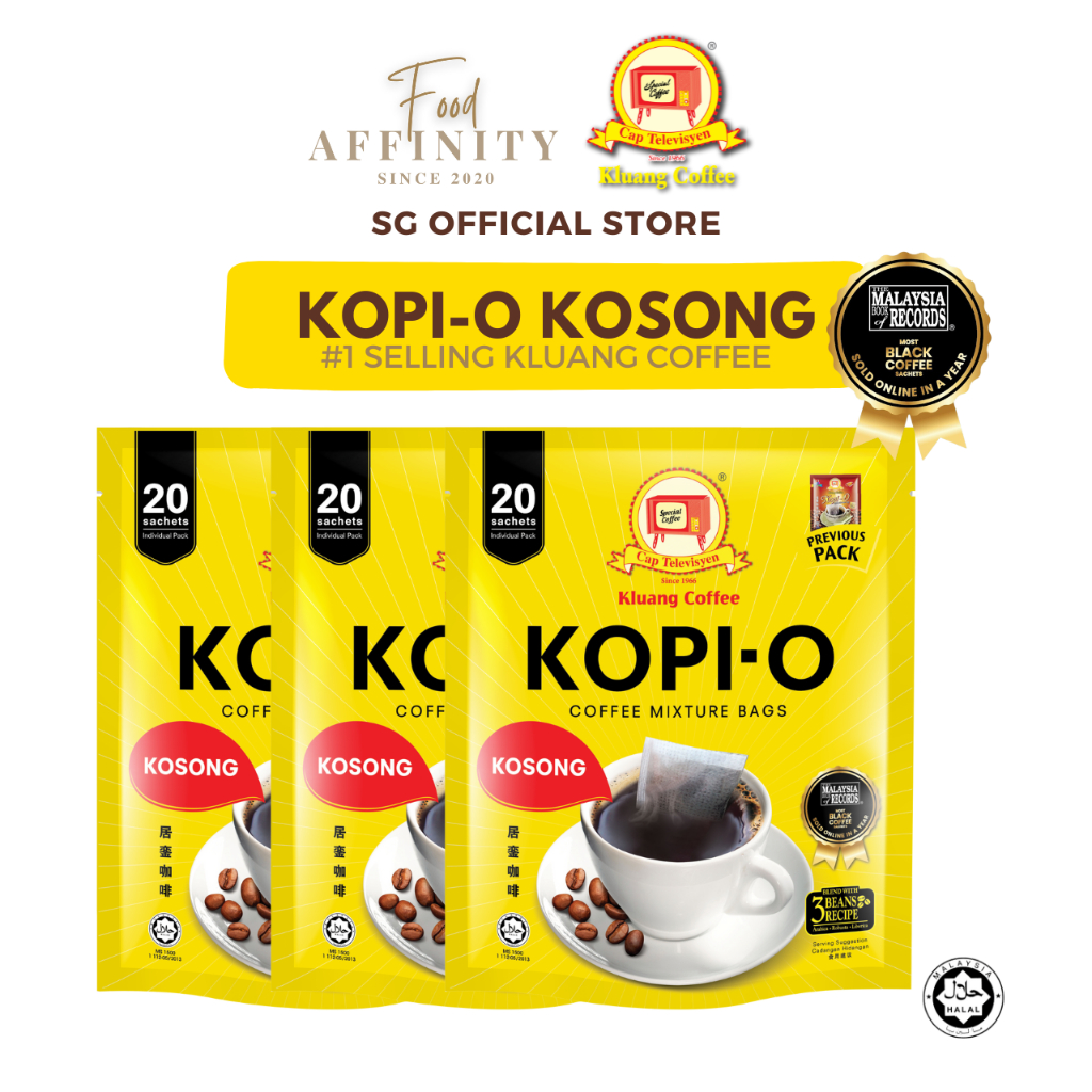 Kluang Coffee Cap TV Kopi-O Kosong 10gm x 20sachets [Bundle Deal] - by ...