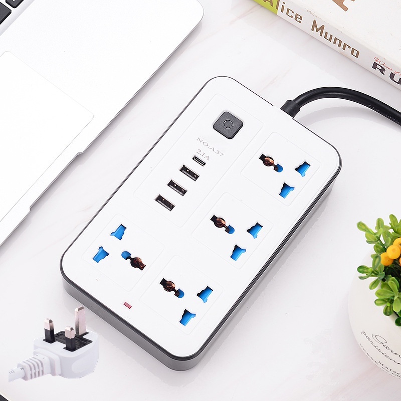 【SG Stock】A37/A38/A39 6 Way Extension Socket with USB+Type-c extension ...