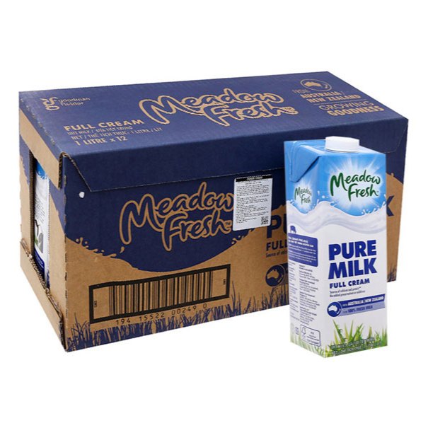 1 CTN - MEADOW FRESH UHT PURE MILK FULL CREAM 1 L X 12 - EXP 20 AUG ...