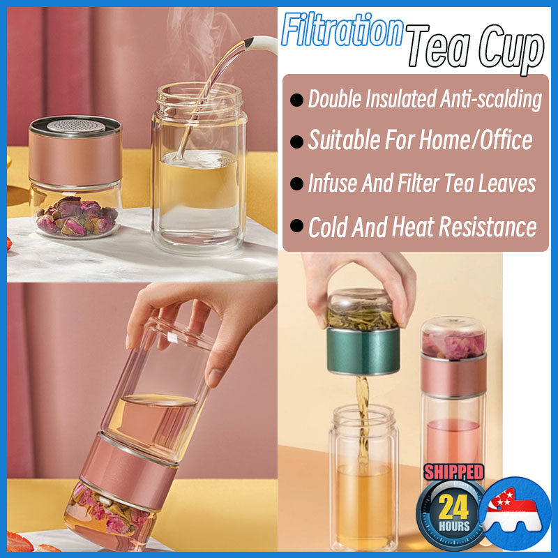 🇸🇬 [In Stock]Tea Infuser Filter Thermal Vacuum Flask 430ML Tea Cup ...