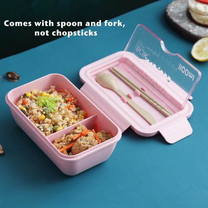 Wheat Straw Lunch Box 3 Tier 3 Layer Bento Box Soup Cup 850ml 900ml ...