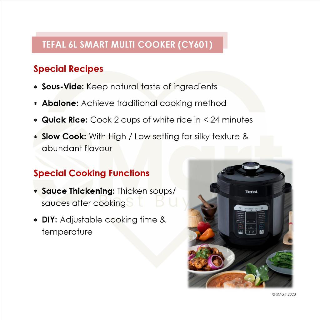 Tefal 6L Home Chef Smart Multicooker [CY601] | Shopee Singapore