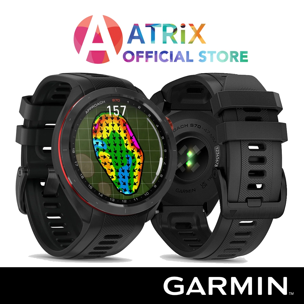 Garmin Approach S70 Black 47mm | 1.3" AMOLED Corning Gorilla Glass ...