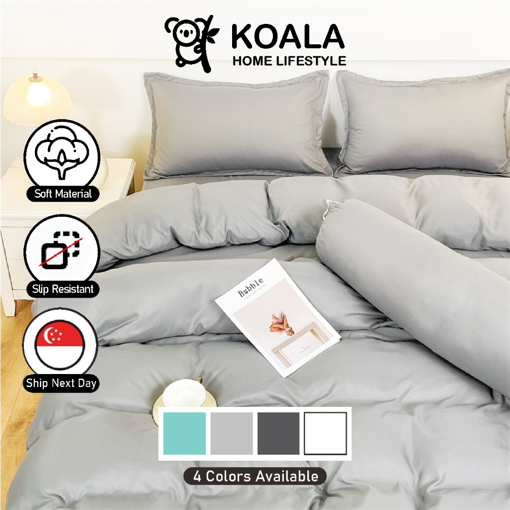 🇸🇬Koala Home🔥Quilt Cover Duvet Cover Bed Sheet Set Fitted Sheet Set ...