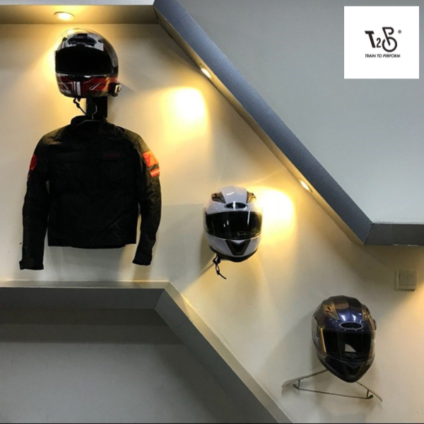 T2P Helmet Rack Display Wall Mount Display Motorcycle Riding Gear ...