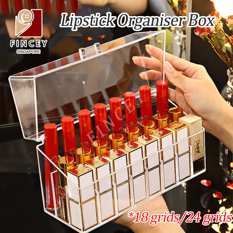 【SG】Lipstick Organiser Box Lipstick Display Stand Container With Lid ...