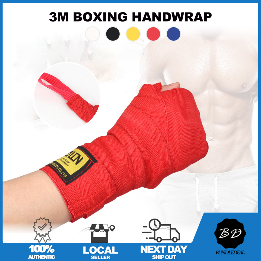 🚀[SG] Boxing Hand Wrap/ Boxing Bandage/ Hand Wrap Cotton Sports Strap ...