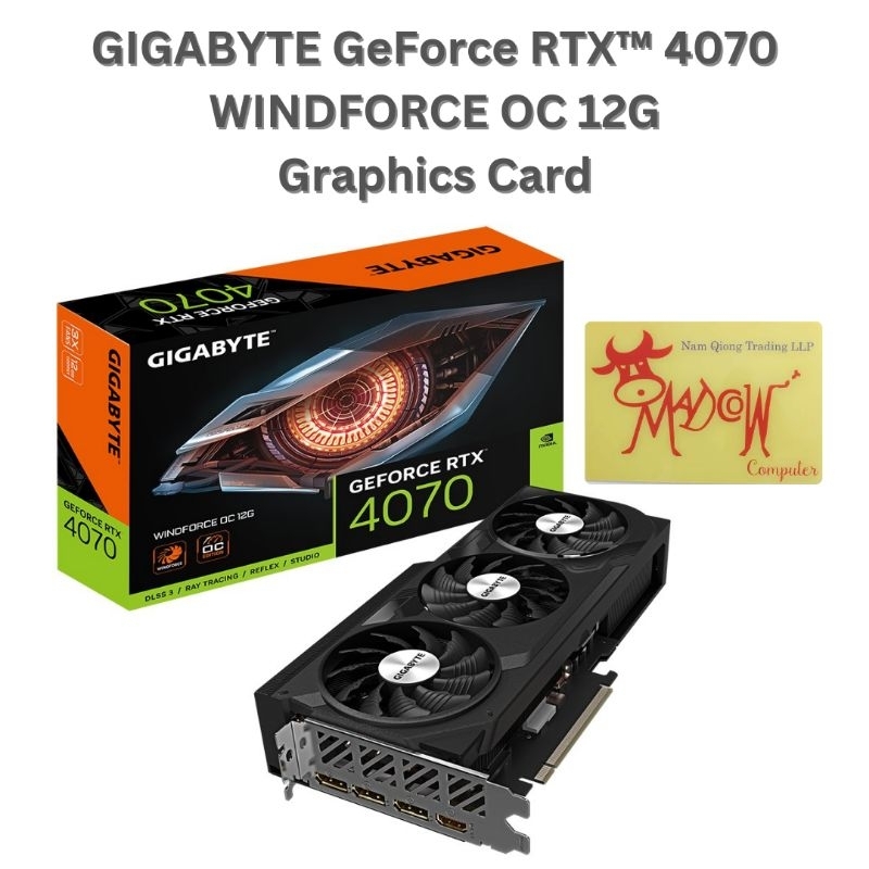 GIGABYTE GeForce RTX 4070 RTX4070 NVIDIA WINDFORCE OC 12GB Graphics ...
