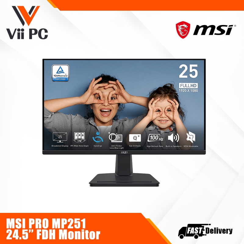 MSI PRO MP251 25"/FHD/Flatscreen/IPS Panel/100hz/1ms(MPRT)/Built in ...