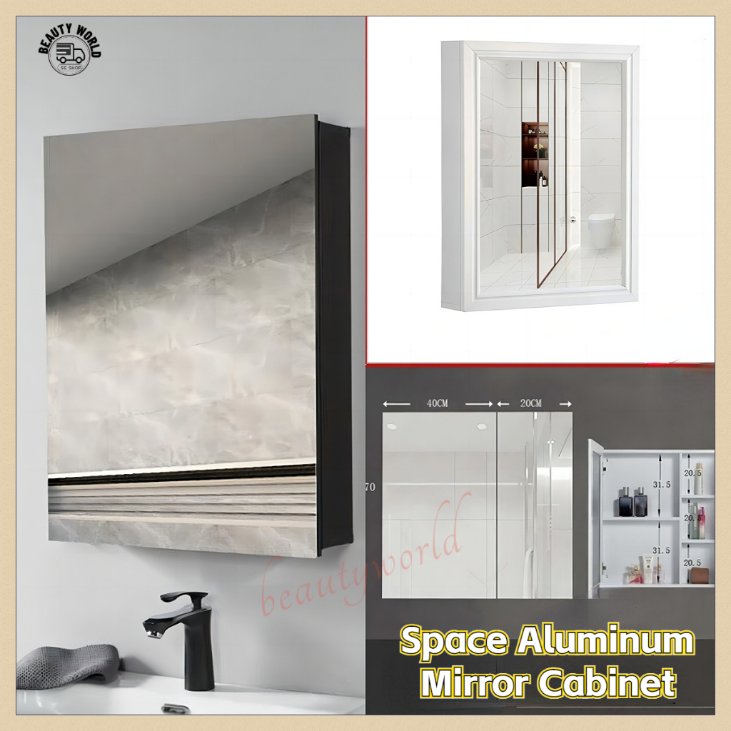[SG Seller] Aluminium Mirror Cabinet/Bathroom Cabinet/Toilet Mirror ...