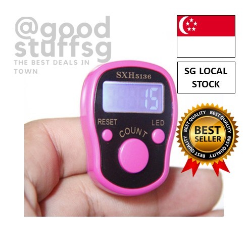 [SG FREE 🚚] Digital Light Finger Ring Tally Row Counter Knitting Row ...