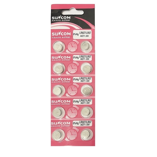 [SG] SUNCOM AG7 SR927SW LR927 395 Alkaline Button Battery (10 Pieces ...