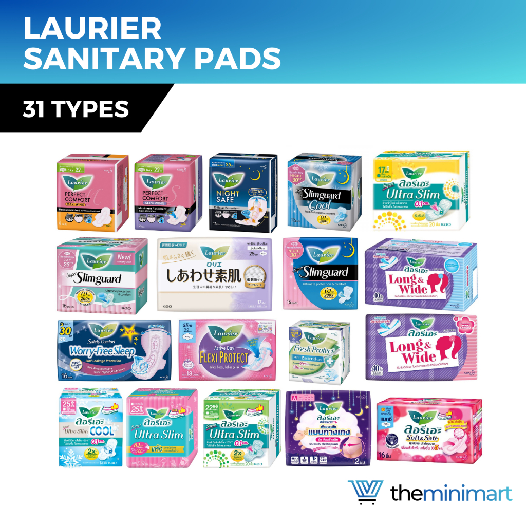 Laurier Sanitary Pads Non-Perfume Anti-Bac Super Slim Extra Long Ultra ...