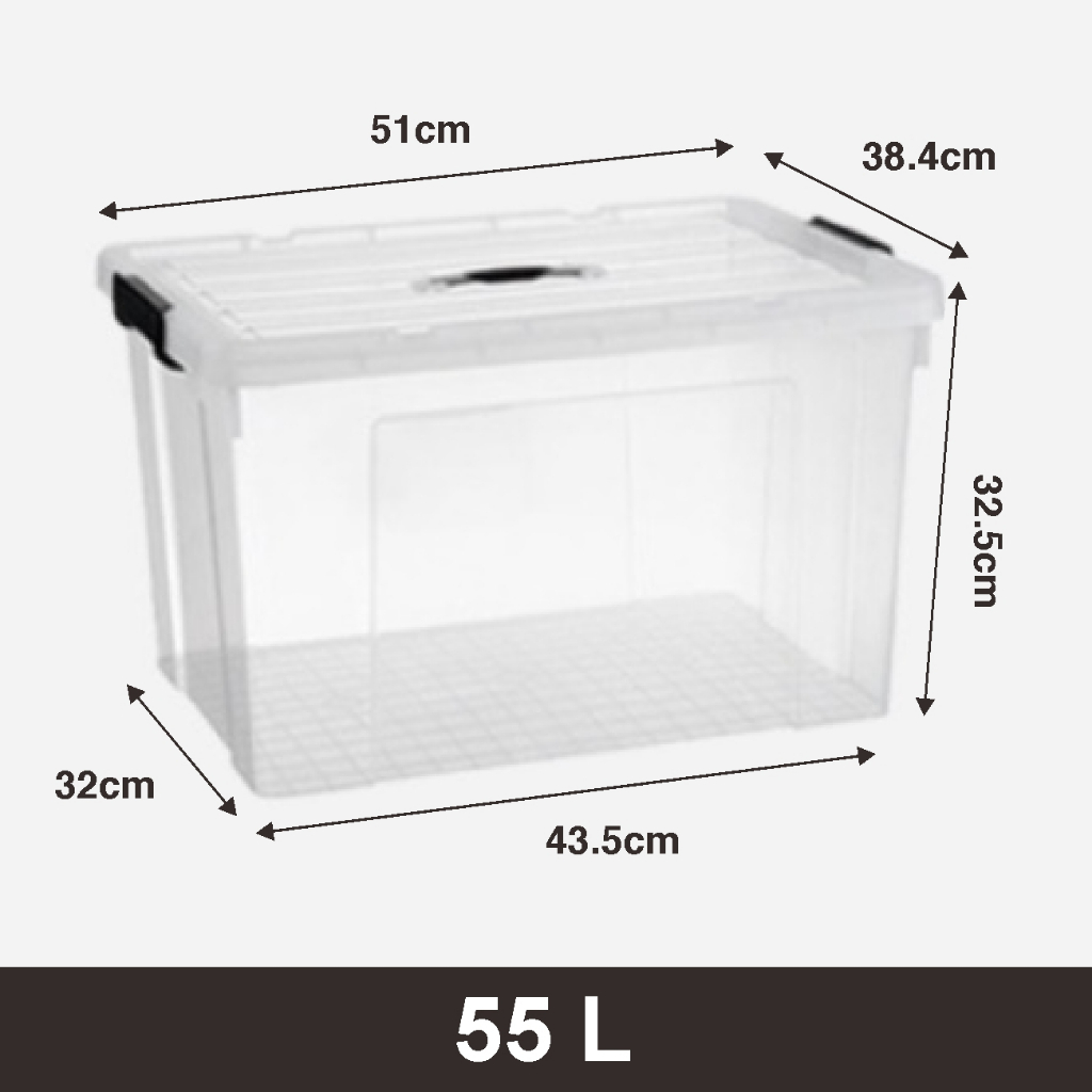 🇸🇬Koala Home🔥Transparent Storage Box Organizer Stackable Container Waterproof with Wheels 15L ...