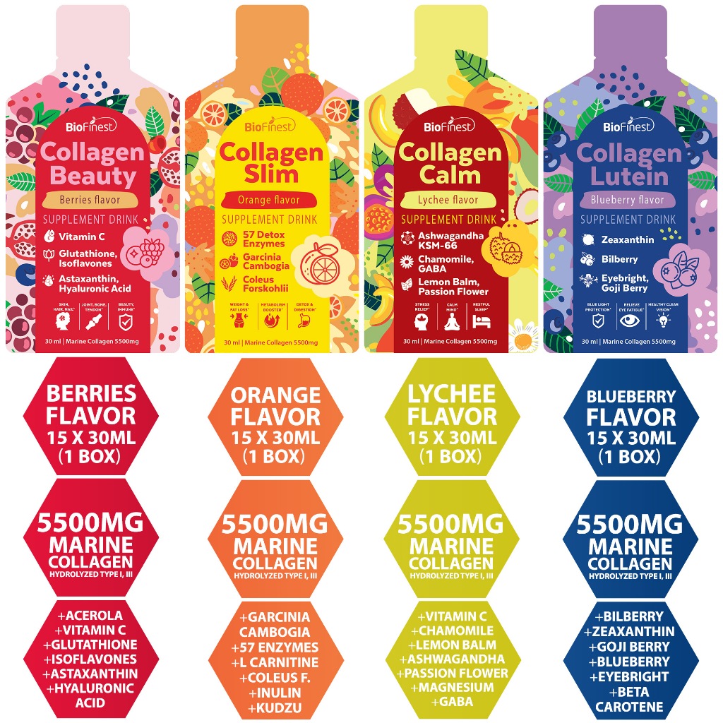 Biofinest Marine Collagen Peptides Drink 5500mg - Beauty Slim Calm ...