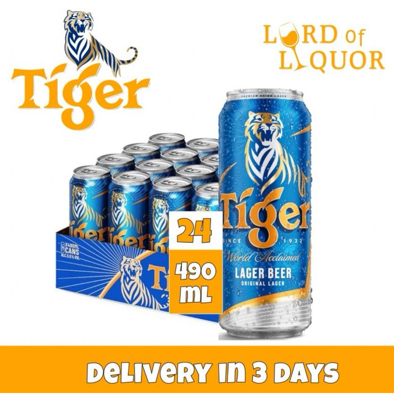 Tiger Lager Beer Can 24 X 490ml | Shopee Singapore