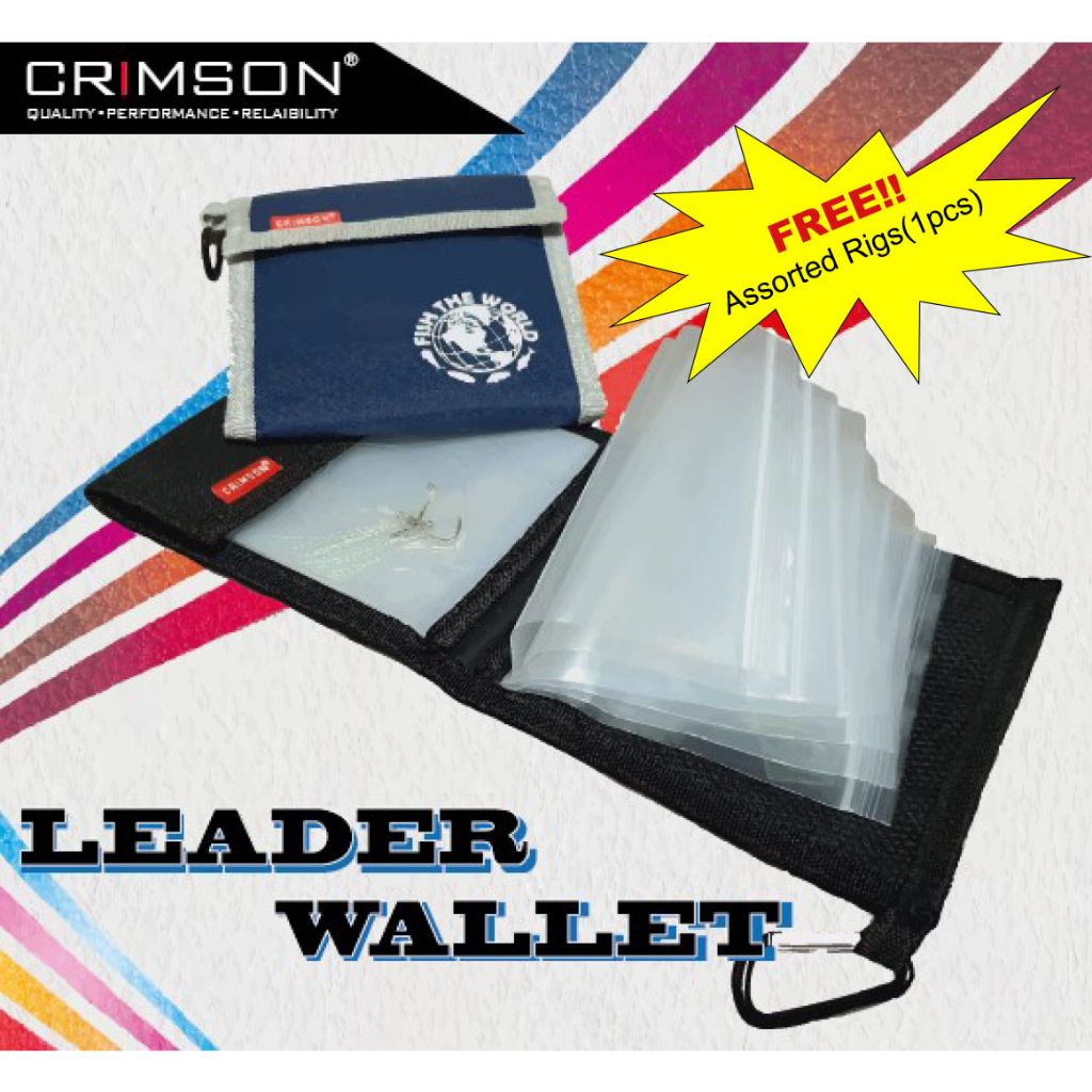 CRIMSON FISHING LEADER WALLET 12X POCKETS, FOR RIGS AND TERMINALS ...
