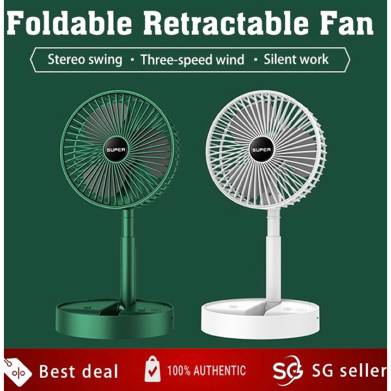 Portable Desk Table Fan with Foldable Standing Telescopic Pedestal ...