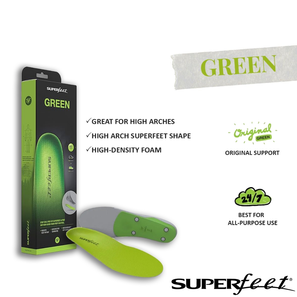 SUPERFEET GREEN INSOLES (TRIM-TO-FIT) (Professional-Grade Orthotic ...