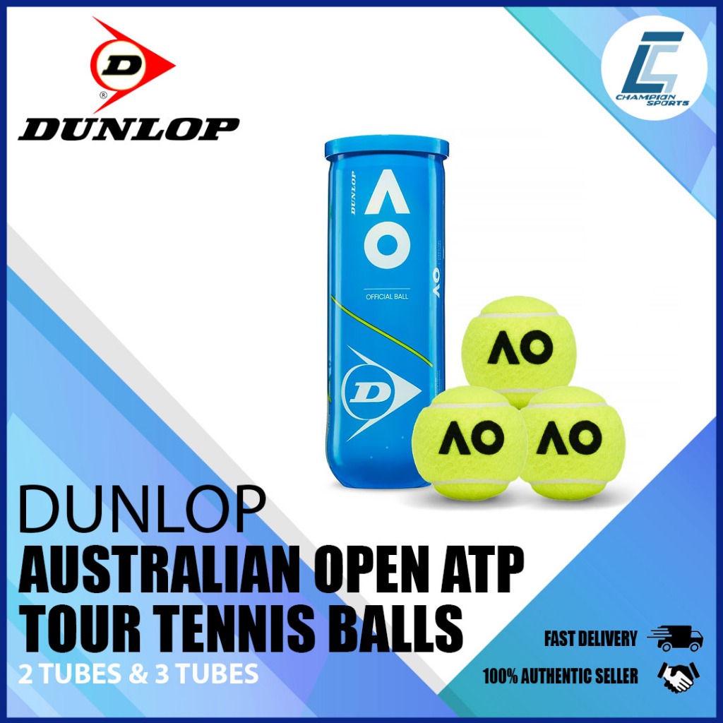 Dunlop Australian Open ATP Tour Tennis Balls (601354) (R2/RO) | Shopee ...